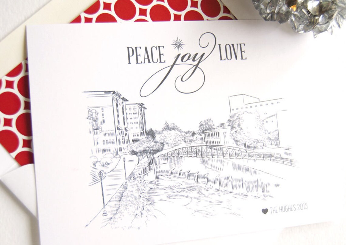 Greenville Skyline Christmas Cards, South Carolina, Holiday Cards, Xmas ...