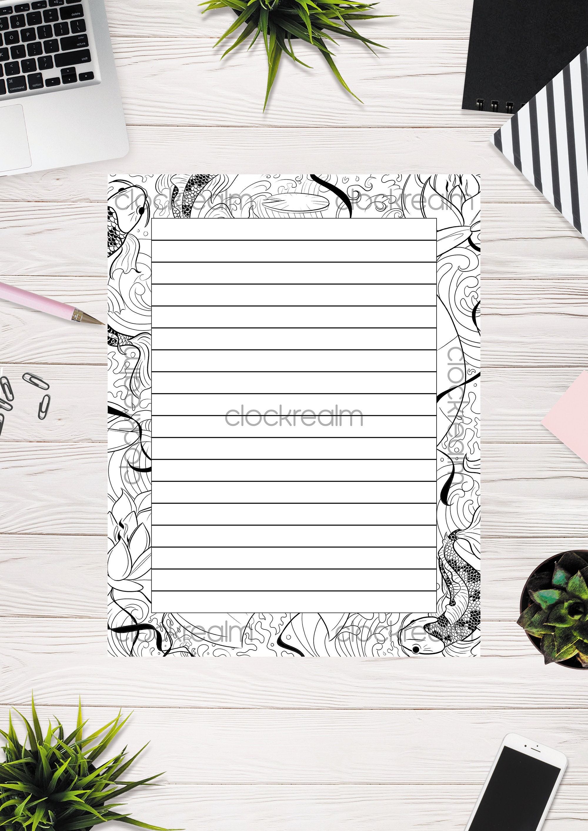 DIGITAL DOWNLOAD ONLY | Printable | Coloring Book Style Stationary ...
