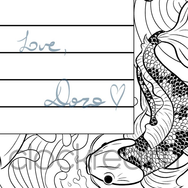 DIGITAL DOWNLOAD ONLY | Printable | Coloring Book Style Stationary ...
