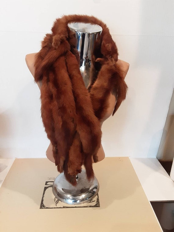 1940s red mink stole - Gem