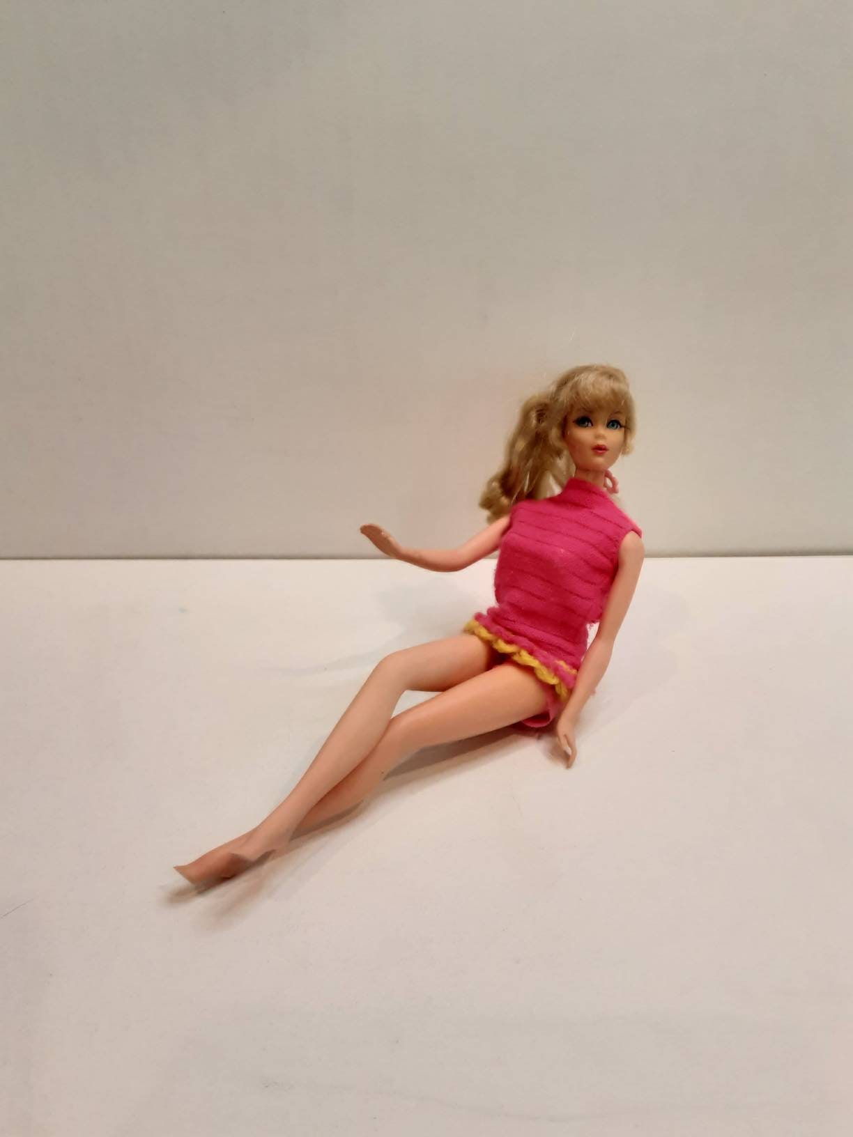 Vintage 1968 Talking Barbie in Original Pink Knit Top & Shorts, Doll is ...