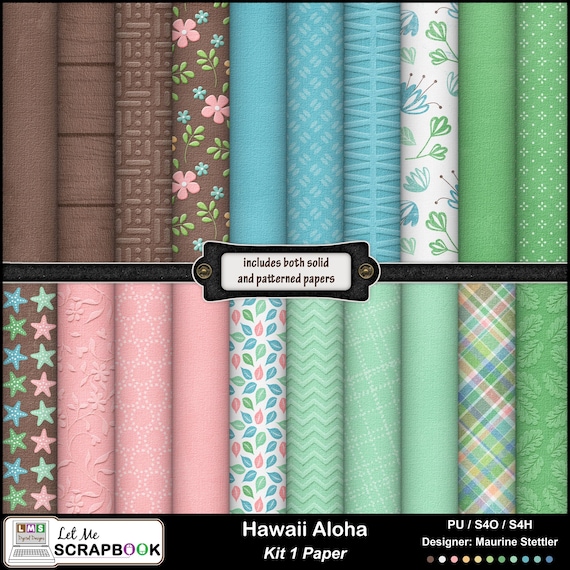 Hawaii Paper 1: Digital Scrapbook - Etsy