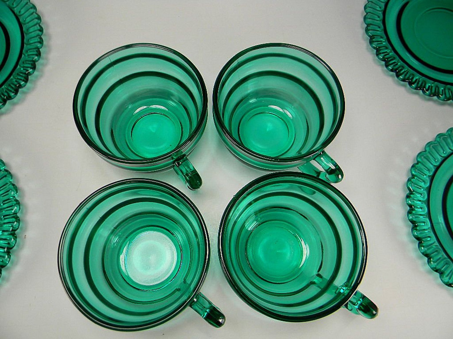 Four Rare Terrace Green Christmas Candy Cups & Saucers by - Etsy