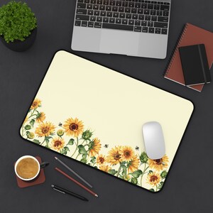 Sunflowers and Bees Desk Mat - Etsy