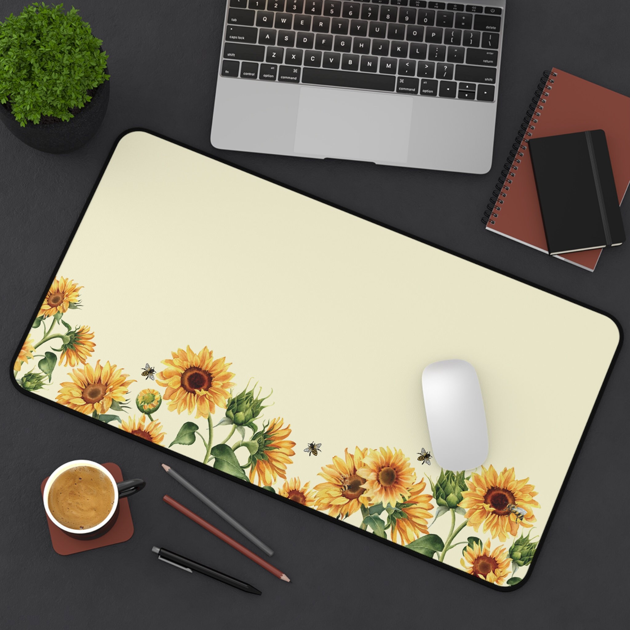 Sunflowers and Bees Desk Mat - Etsy