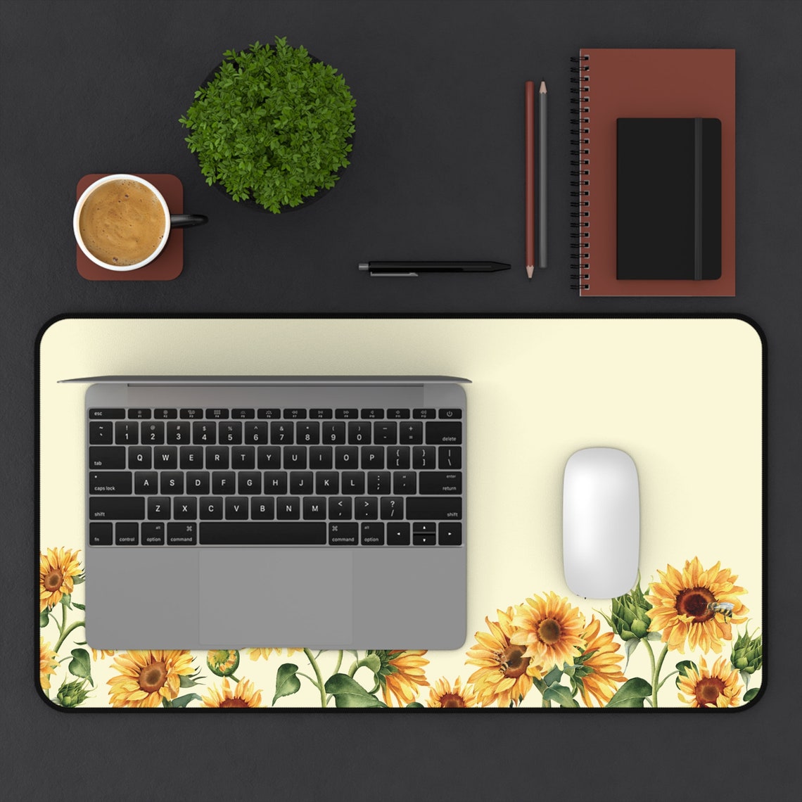 Sunflowers and Bees Desk Mat - Etsy