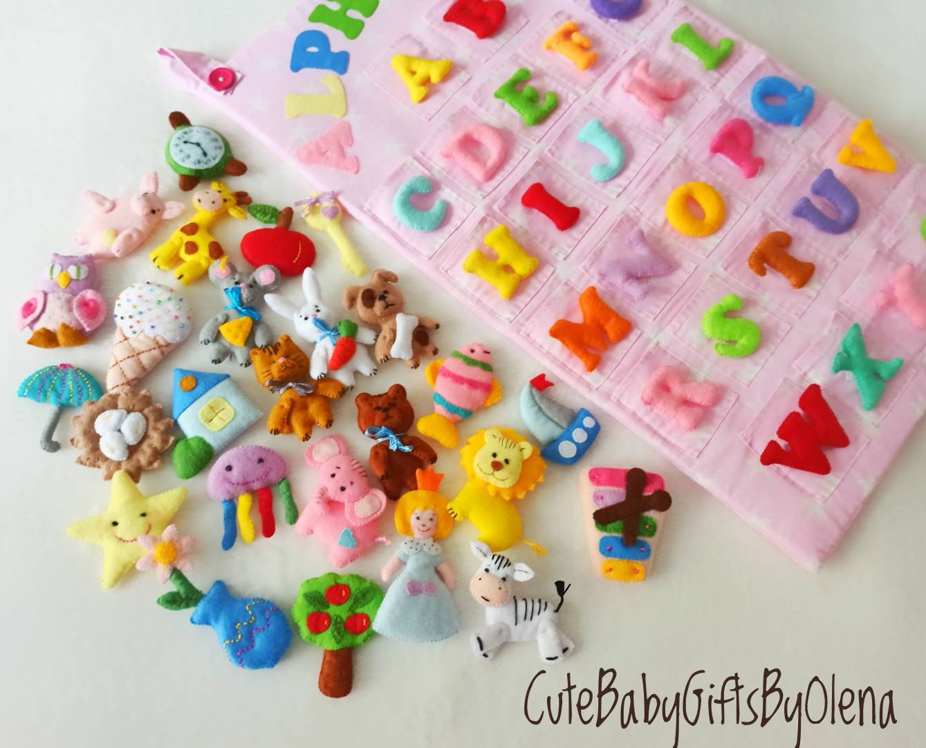 Wall Felt English Alphabet, Letters and Animals, Learning Felt Toys - Etsy