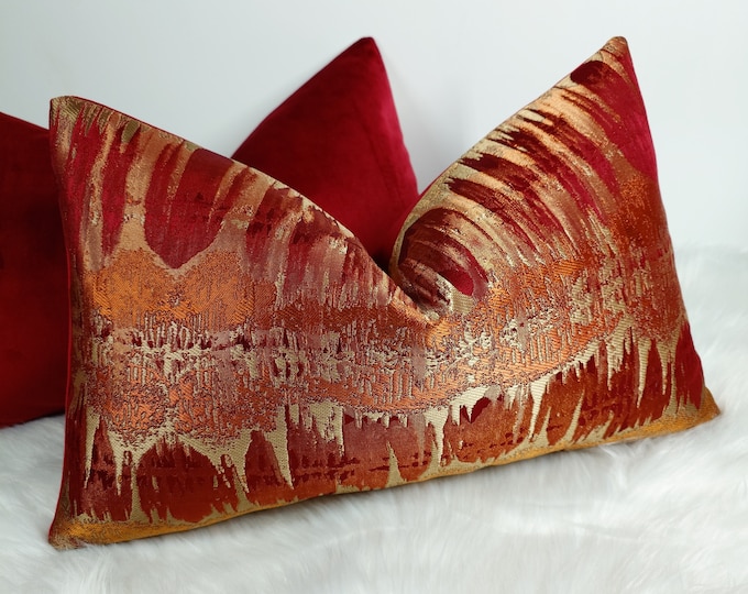 12"x20" Decorative Glamorous Luxury Cushion Cover Inca Red / Burnt ...