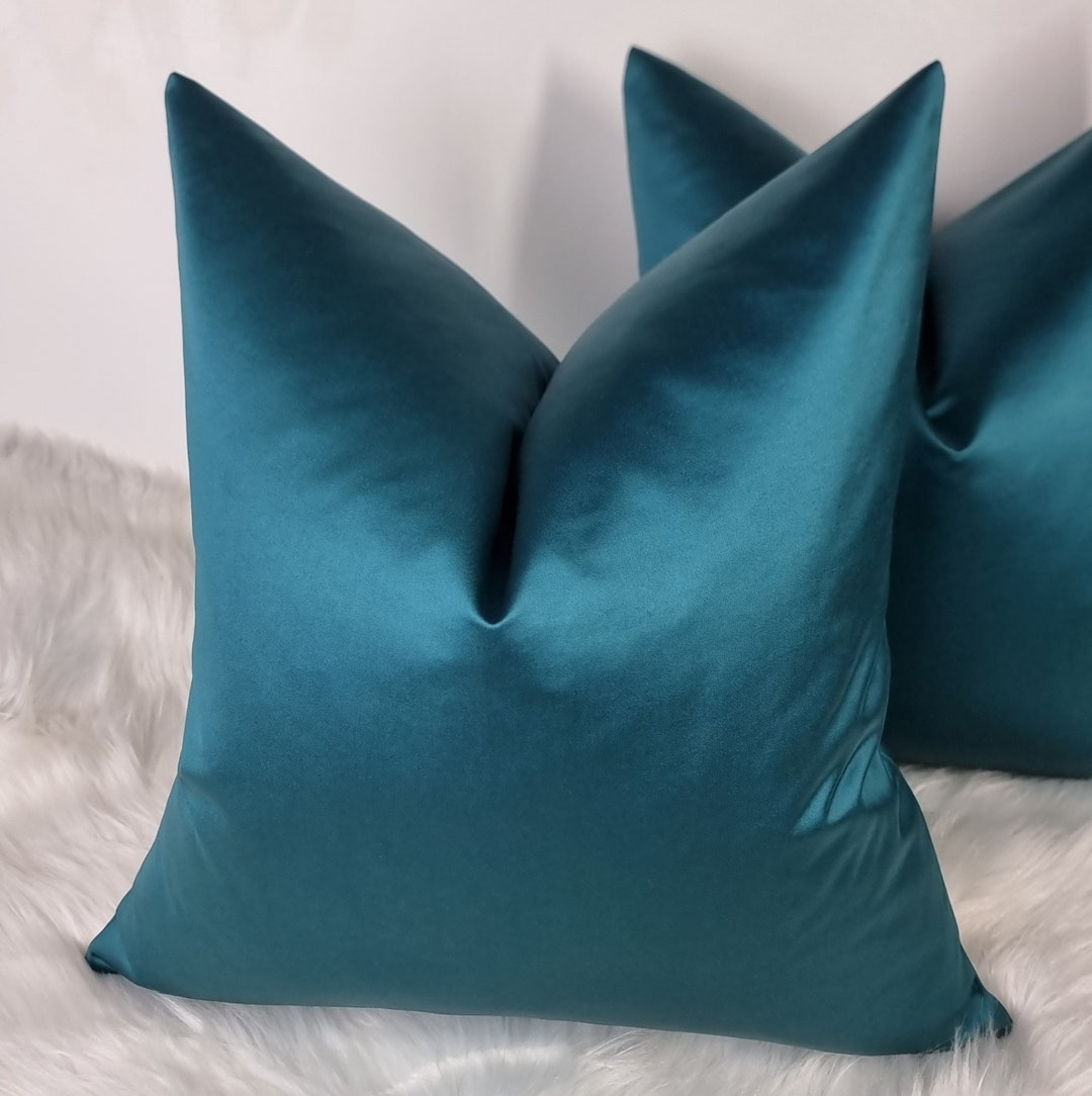 Elegance in Azure / Teal /turquoise Luxury Satin Cushion Cover ...