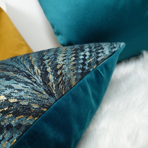 Luxury Teal & Gold Metallic Luxor Cushion Cover New Home Sofa and Bed ...