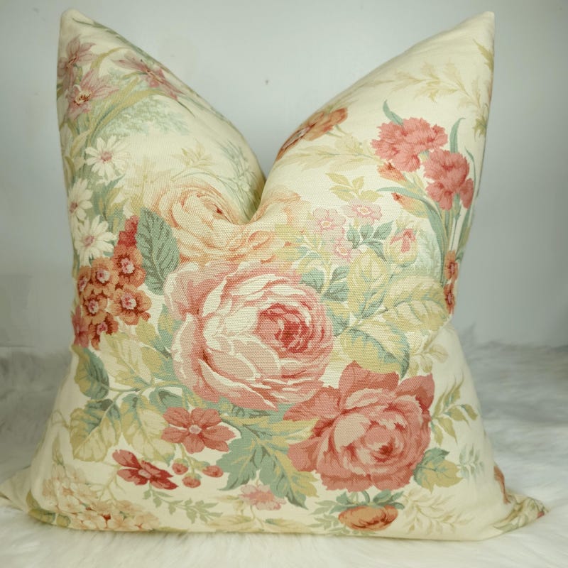 Cabbage Rose Pillow - Etsy