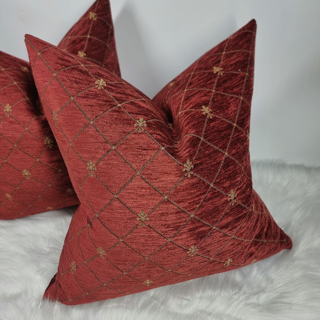 18"x18" Classic Claret Red Regal Royalty Cushion Cover John Lewis ...