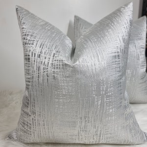 Gorgeous Silver Glint Cushion Cover Modern Home Decor Fabric Cushion ...