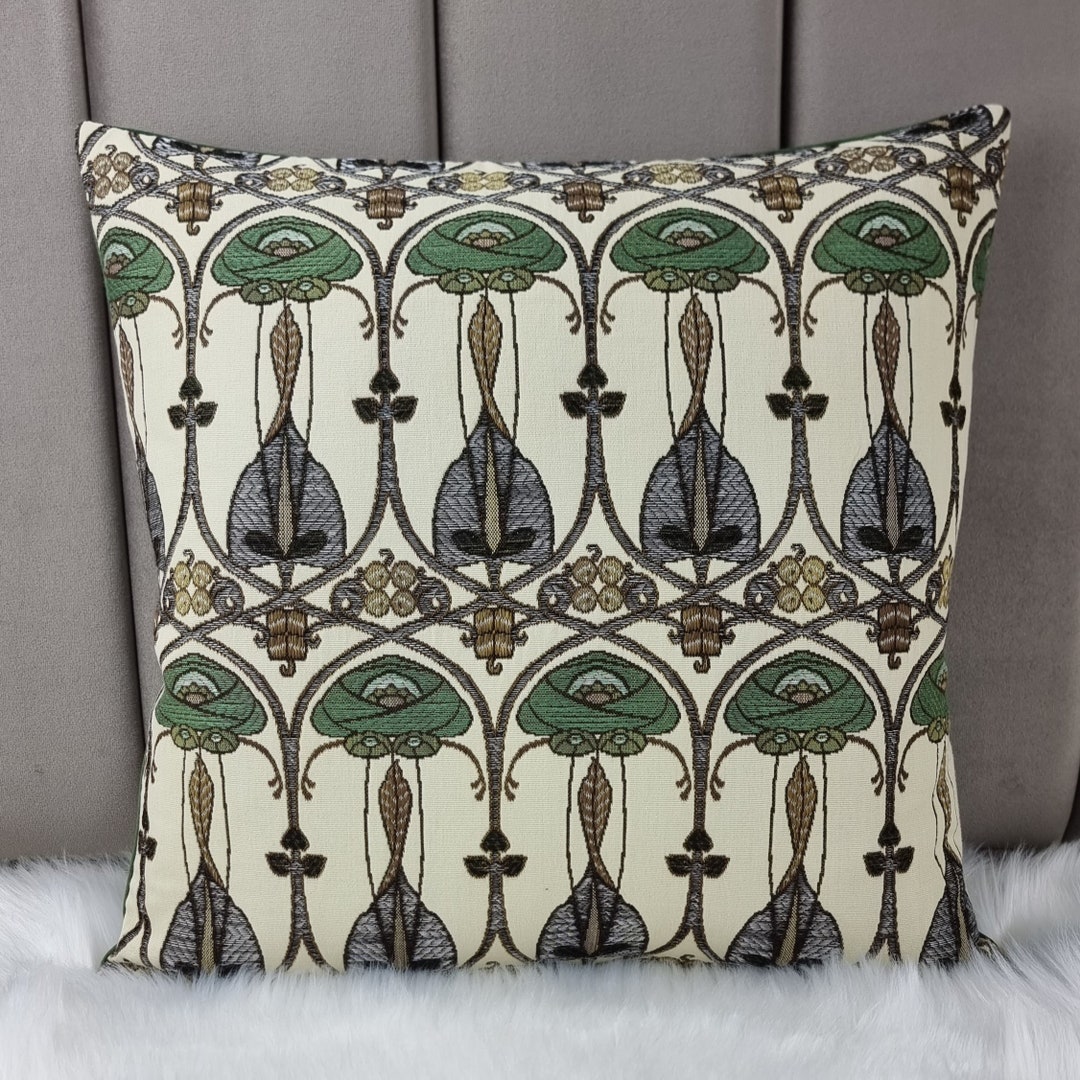 Mackintosh Art Deco Cushion Cover Belle Epoque Rose Green Pillow Sham ...