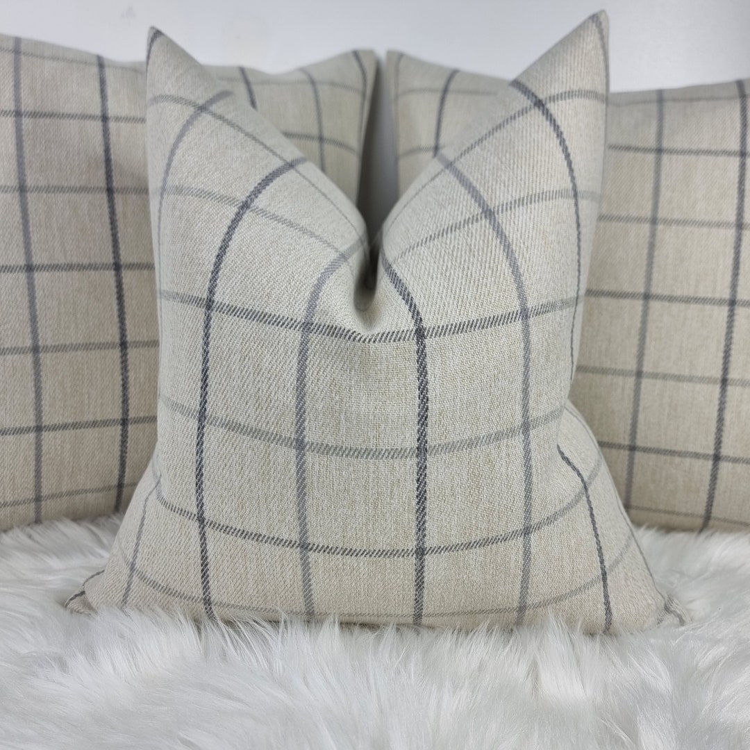 Prestigious Textiles Brodie Fabric Cushion Cover Pebble Beige Highland ...