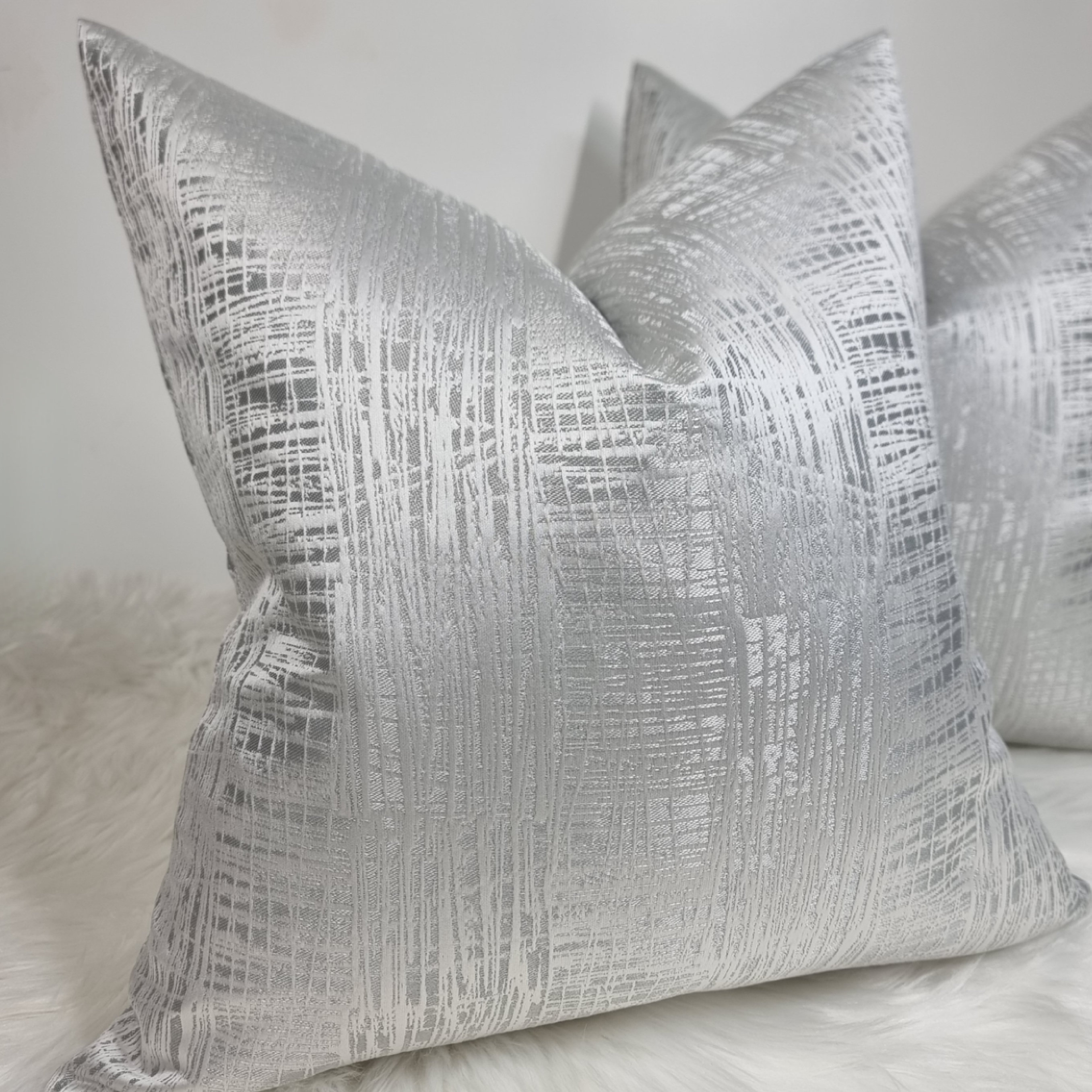 Gorgeous Silver Glint Cushion Cover Modern Home Decor Fabric Cushion ...