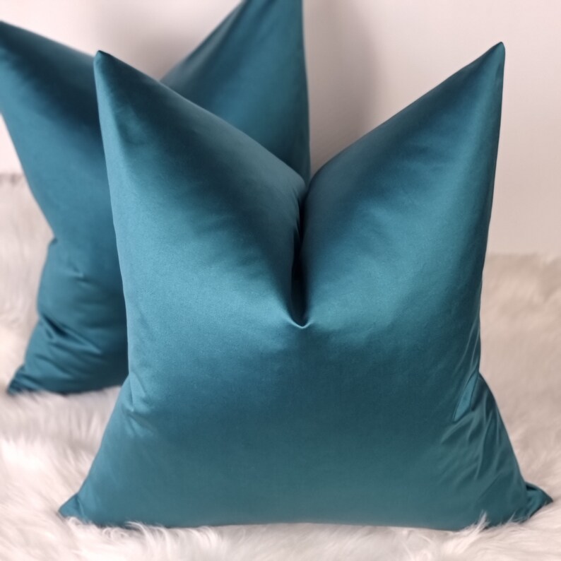 Elegance in Azure / Teal /turquoise Luxury Satin Cushion Cover ...