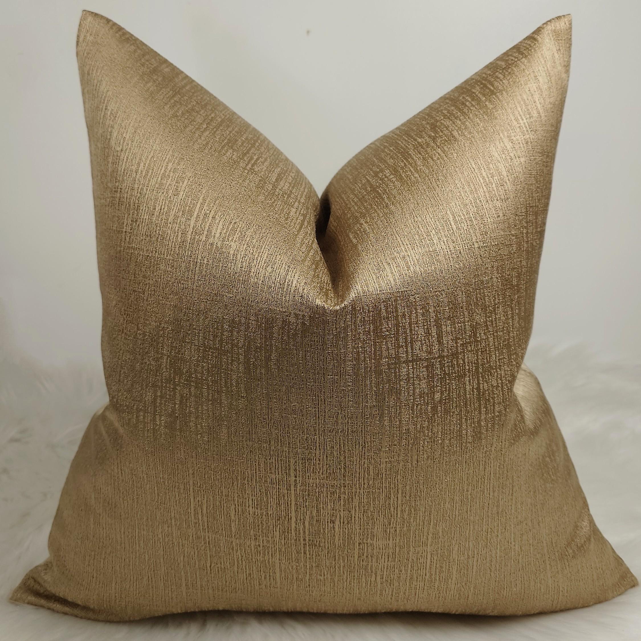 Luxury Metallic Sienna Gold Cushion Cover Fabric, Elegant Home Decor ...