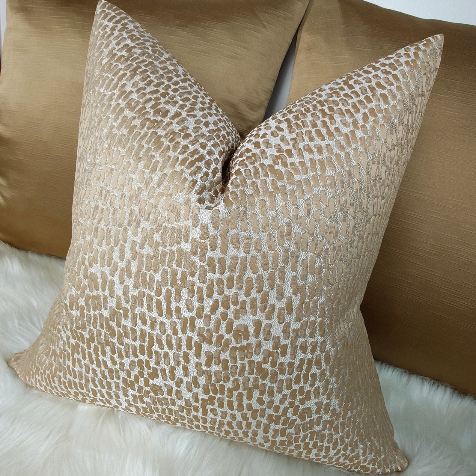 Luxury Champagne Gold Beige Antelope Cushion Cover Modern Home Decor ...