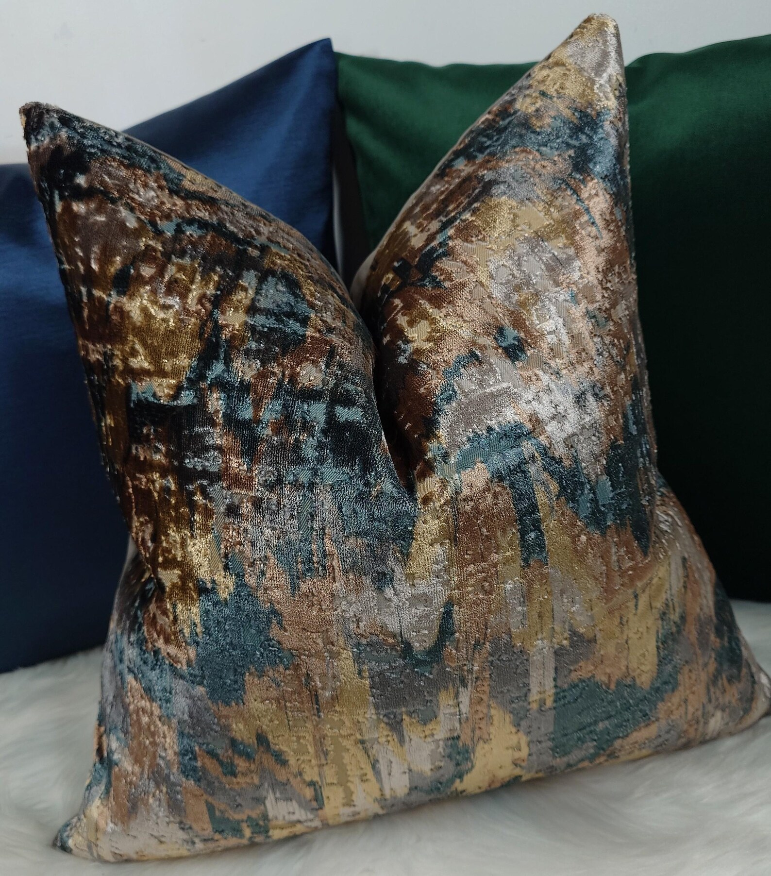Abstract Textured Velvet Cut Cushion Cover/ Throw Cushion Cover ...