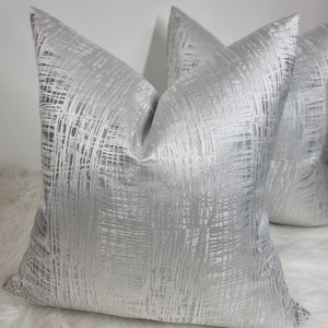Gorgeous Silver Glint Cushion Cover Modern Home Decor Fabric Cushion ...