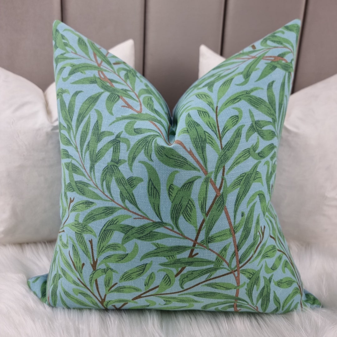 William Morris Willow Bough Sky Leaf Garden Fabric handmade Cushion ...