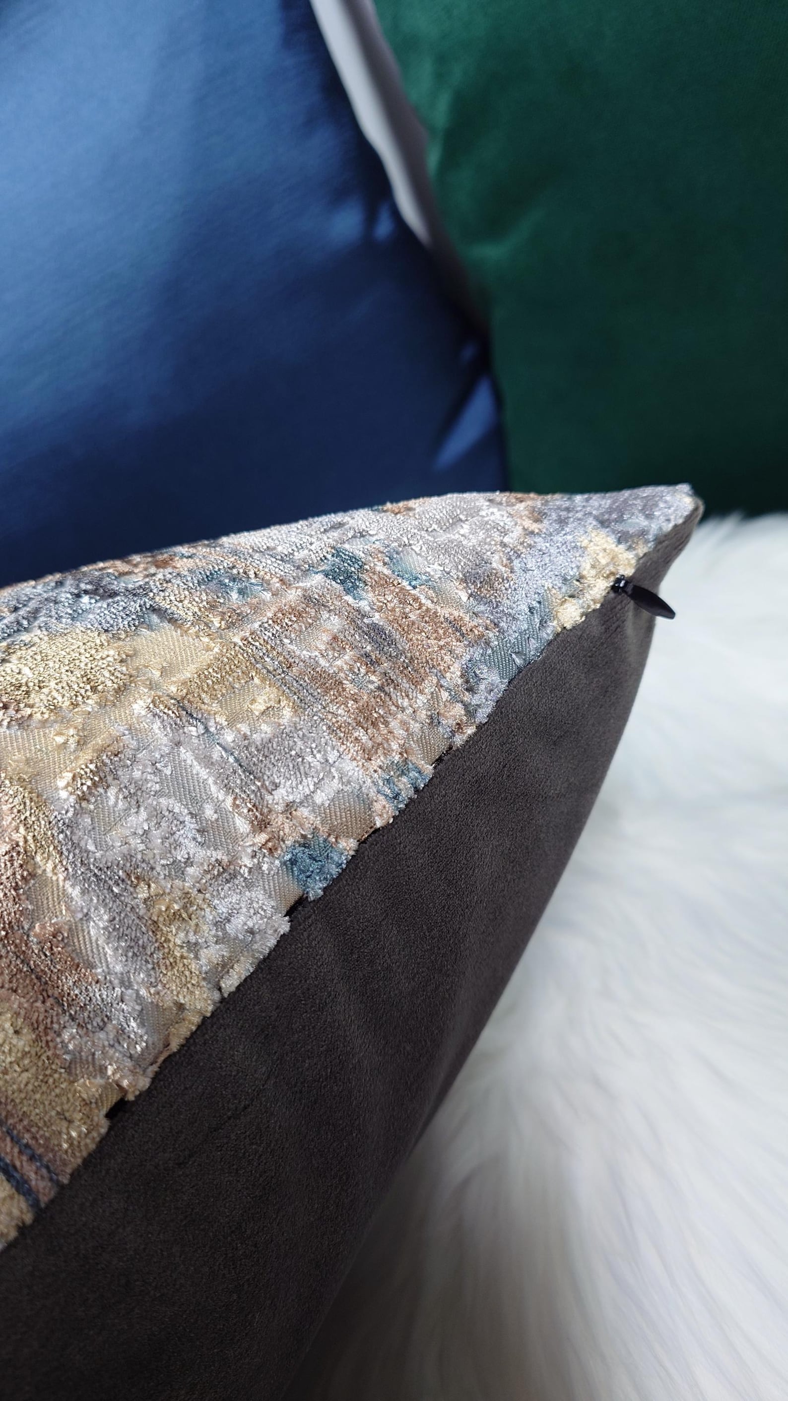 Abstract Textured Velvet Cut Cushion Cover/ Throw Cushion Cover ...