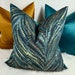 Luxury Teal & Gold Metallic Luxor Cushion Cover New Home Sofa and Bed ...