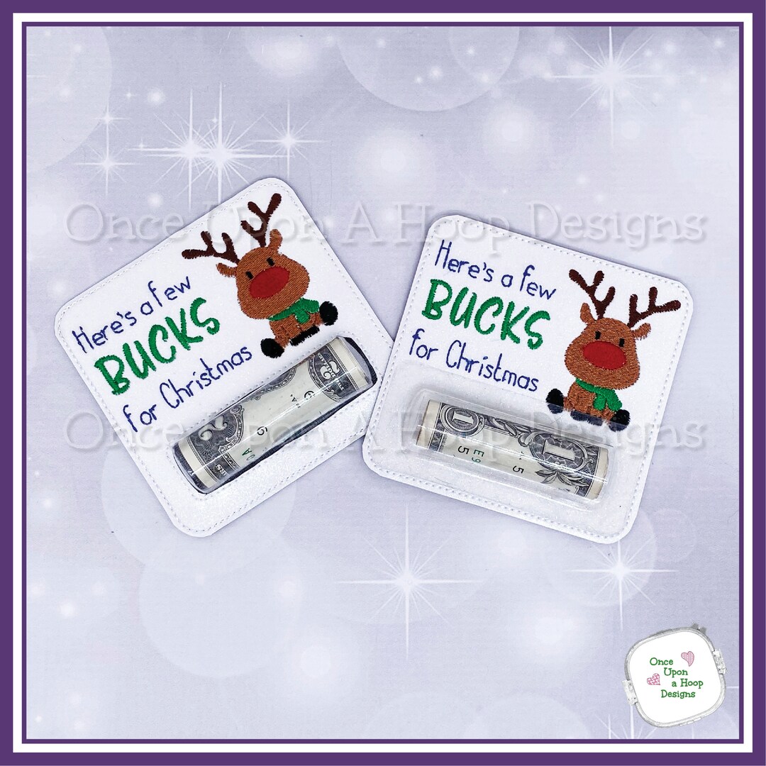 A Few Bucks for Xmas Money Gift Holder ITH Digital Machine Embroidery ...