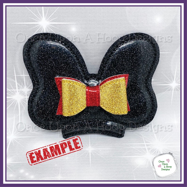 Flat Bow With Holes Center ITH Digital Machine Embroidery Design ...
