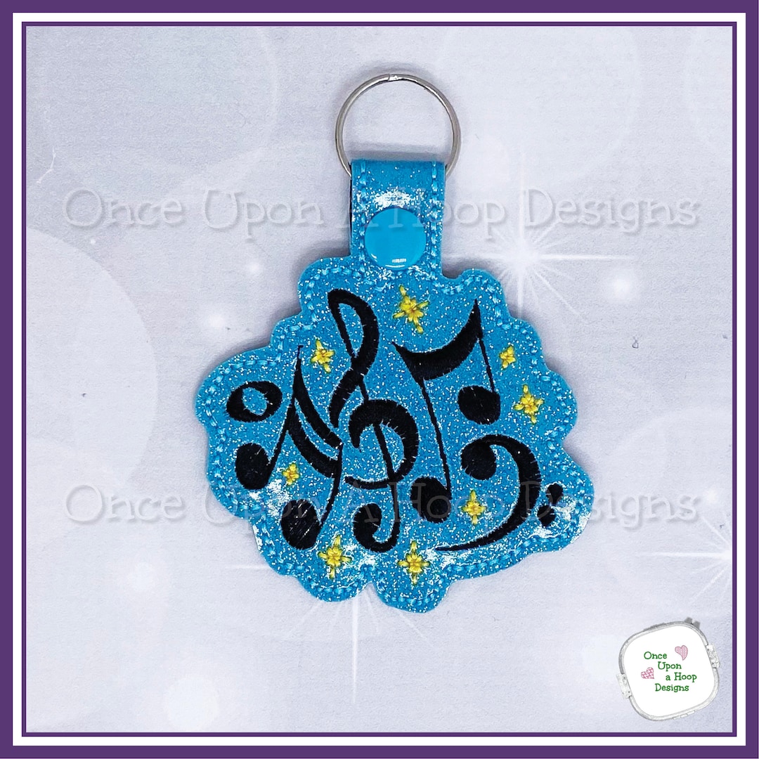 Musical Notes Snap Tab ITH Digital Machine Embroidery Design - INSTANT ...