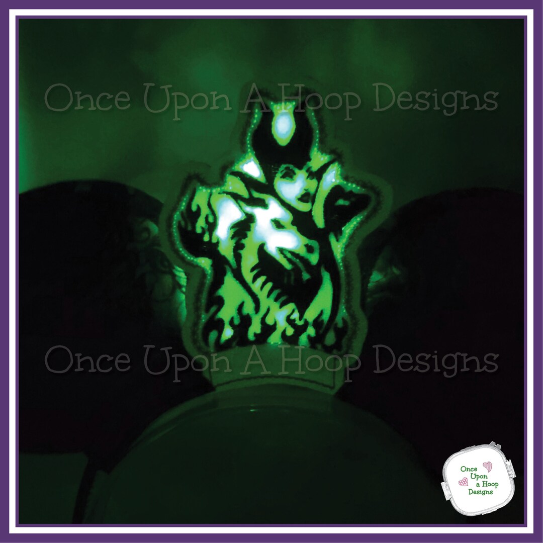 Light-up Evil Queen Mal Dragon Center ITH Digital Machine Embroidery ...