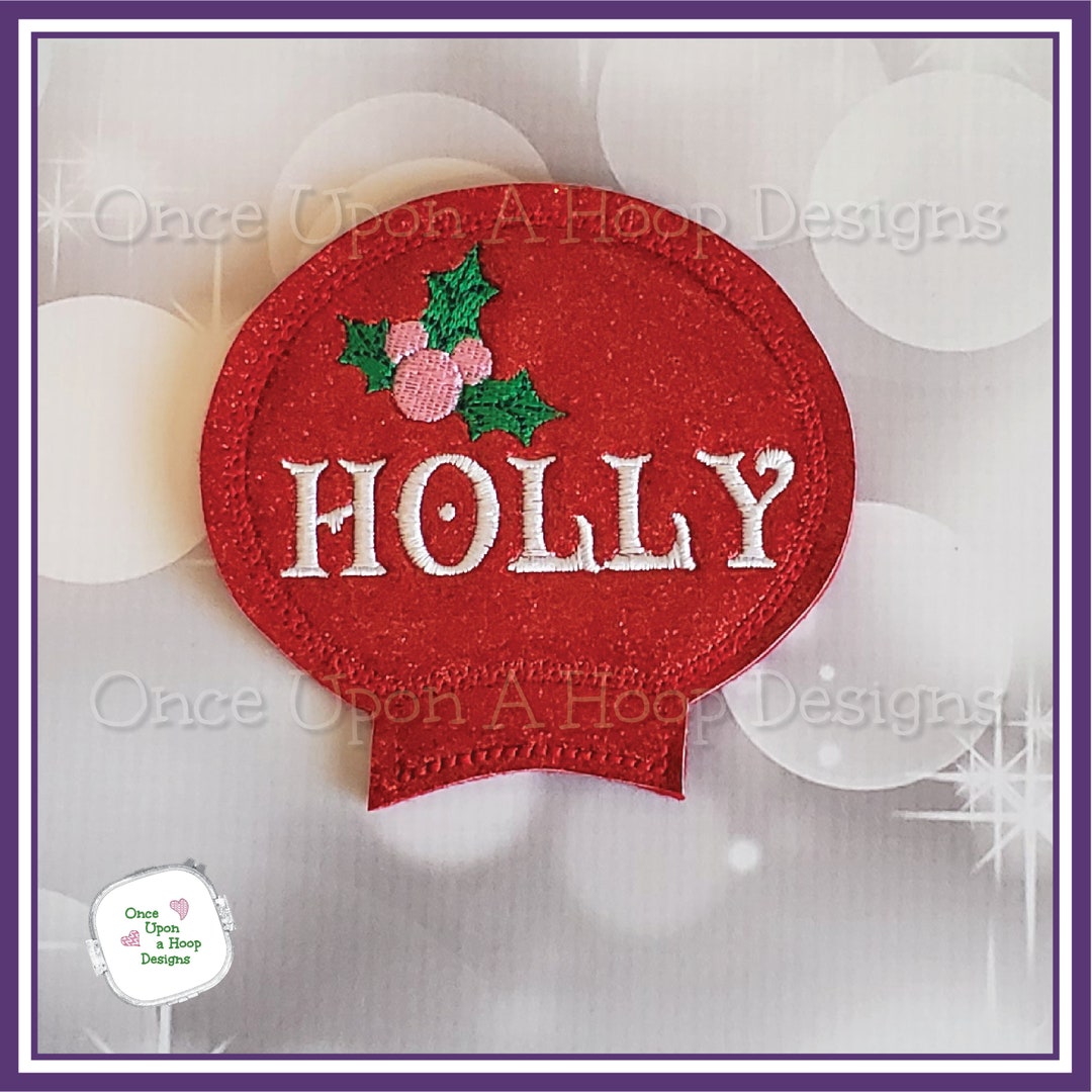 Holly WORD Mear ITH Digital Machine Embroidery Design - INSTANT ...