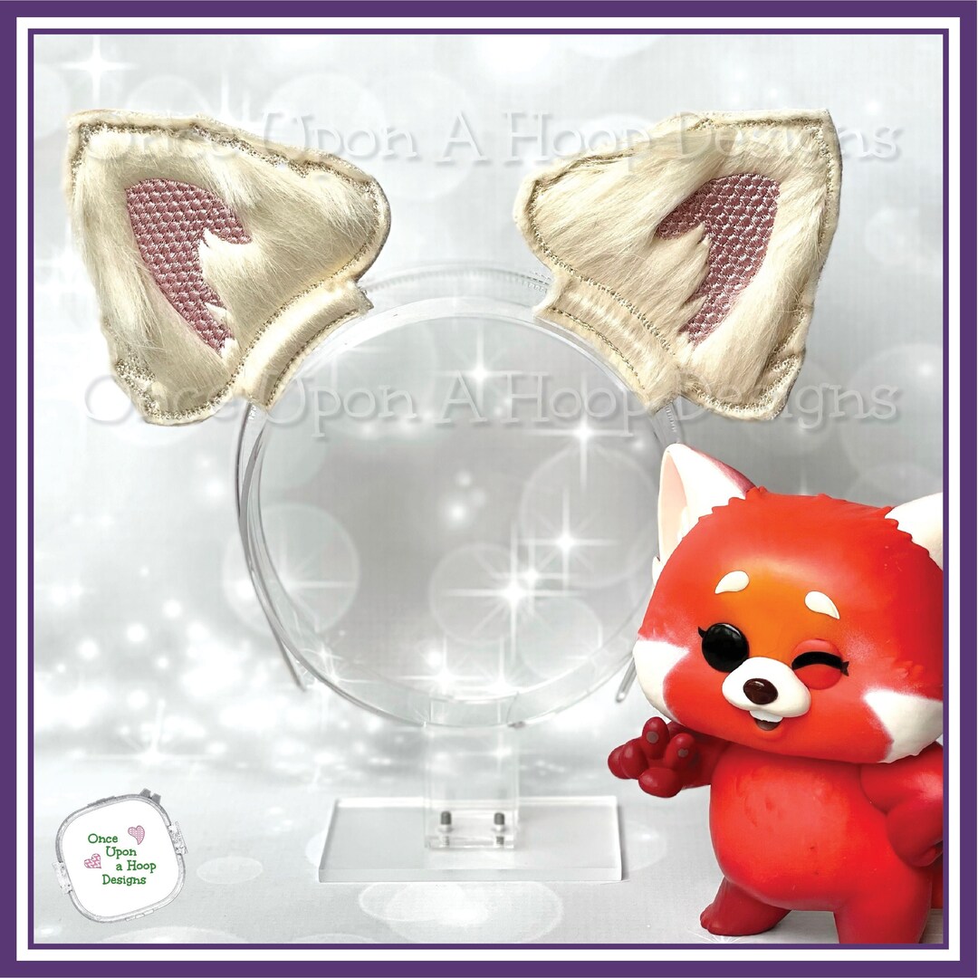 Red Panda Ears (2 Piece Set) ITH Digital Machine Embroidery Design ...