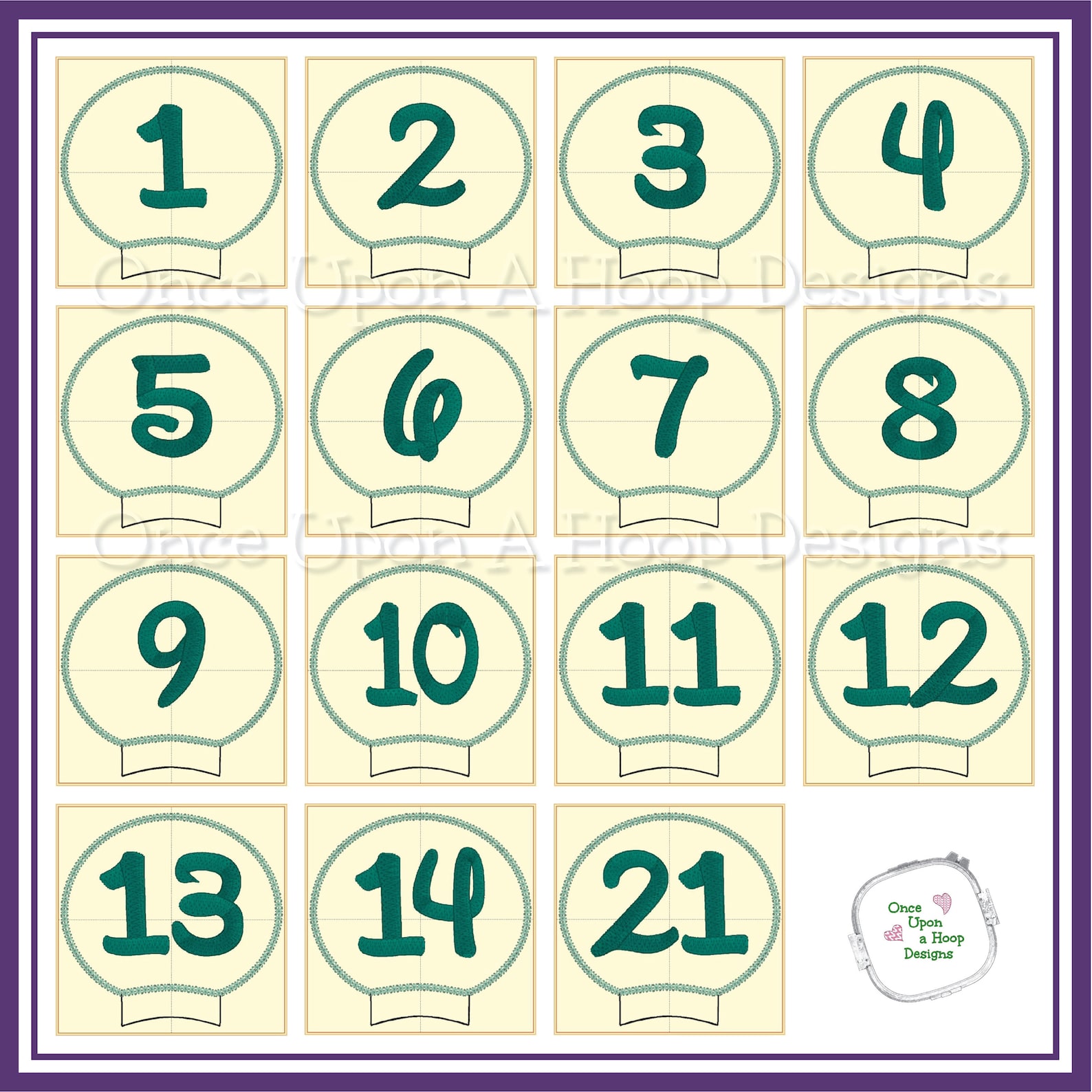 Numbers 1-14 & 21 Mears Add-on 15 Piece Set ITH Digital - Etsy