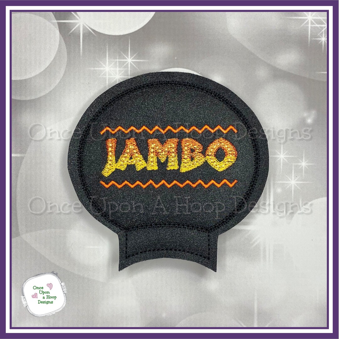Hello "jambo" Mouse Ear Add-on ITH Digital Machine Embroidery Design ...