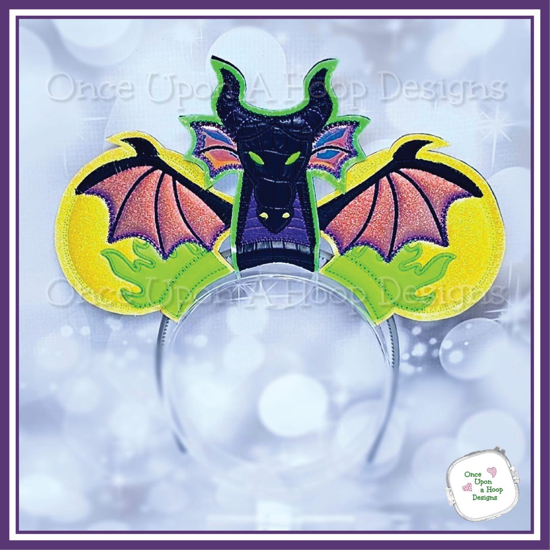 Evil Queen Mal Dragon Mears 3pc SET ITH Digital Machine Embroidery ...
