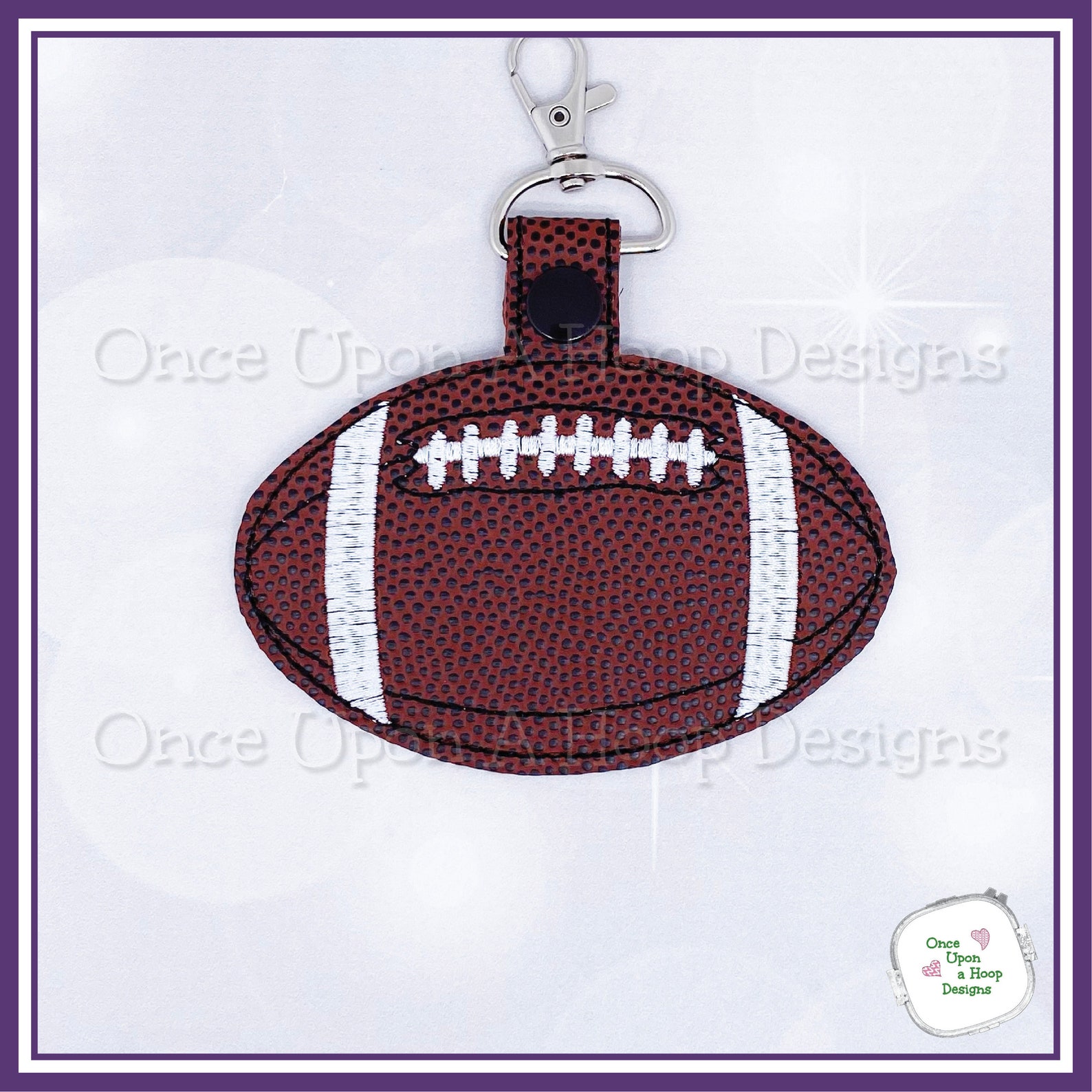 Football Bag Tag ITH Digital Machine Embroidery Design - INSTANT ...