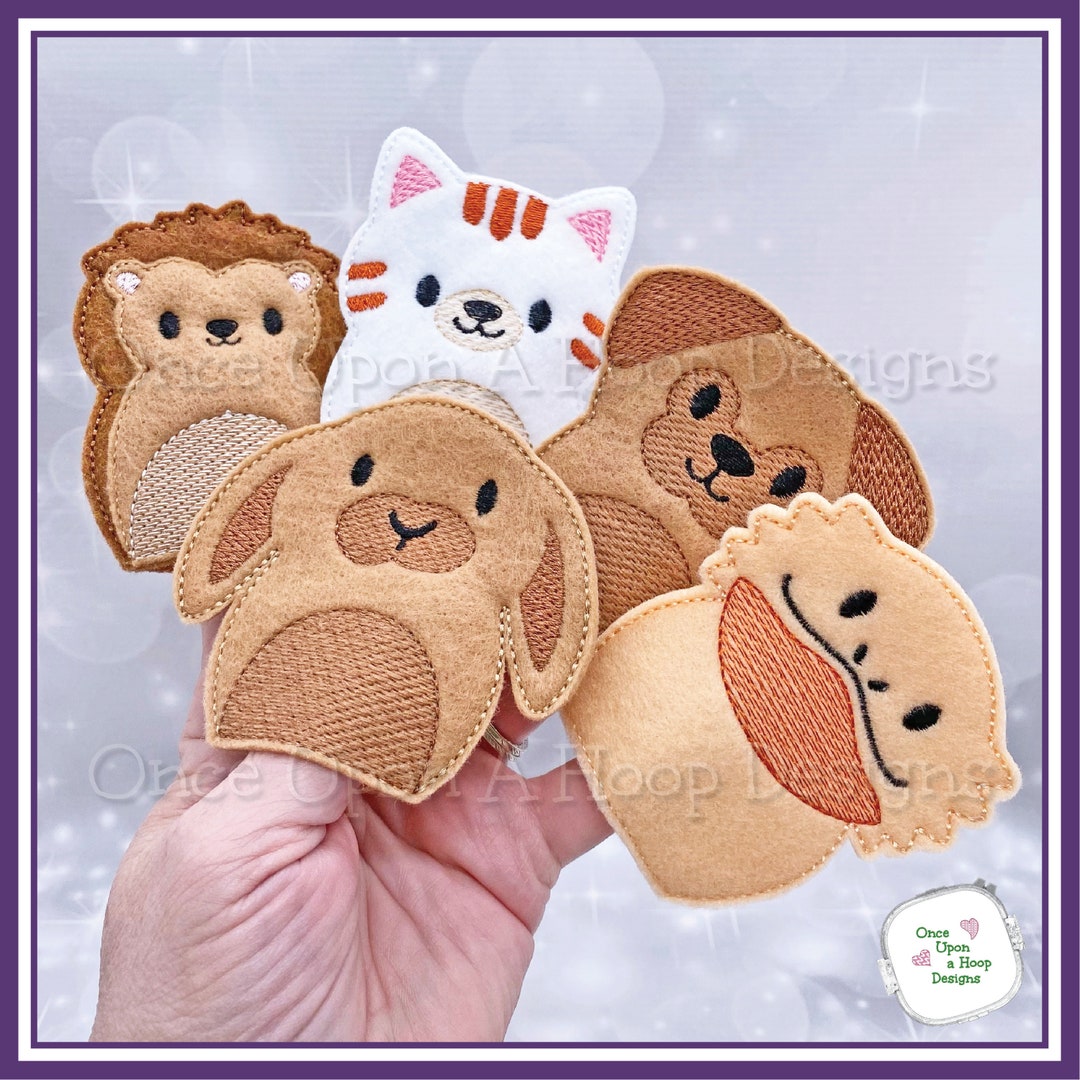 Finger Puppets: Squish Pets Pack of 5 ITH Digital Machine Embroidery ...
