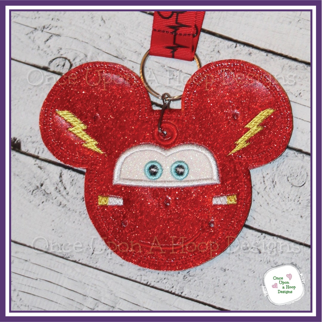 Cars Lightning Racecar Pin Holder Lanyard ITH Digital Machine ...