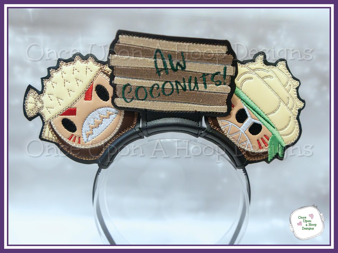 Polynesian Aw Coconuts Villians Mears 3-piece Set ITH Digital Machine ...