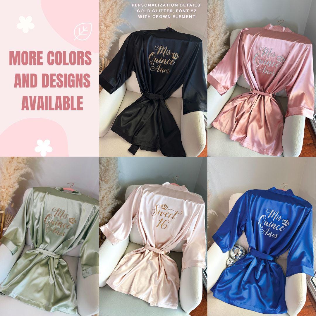 Sweet 16 Quinceañera Robe Custom Glitter | Personalized Mis Quince ...