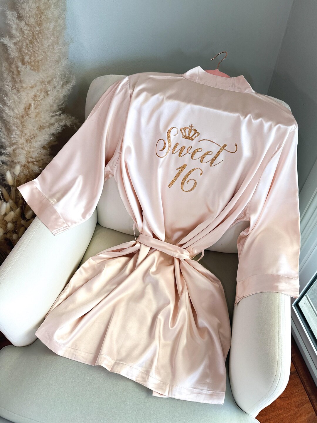 Sweet 16 Quinceañera Robe Custom Glitter Personalized Mis Quince Robes ...