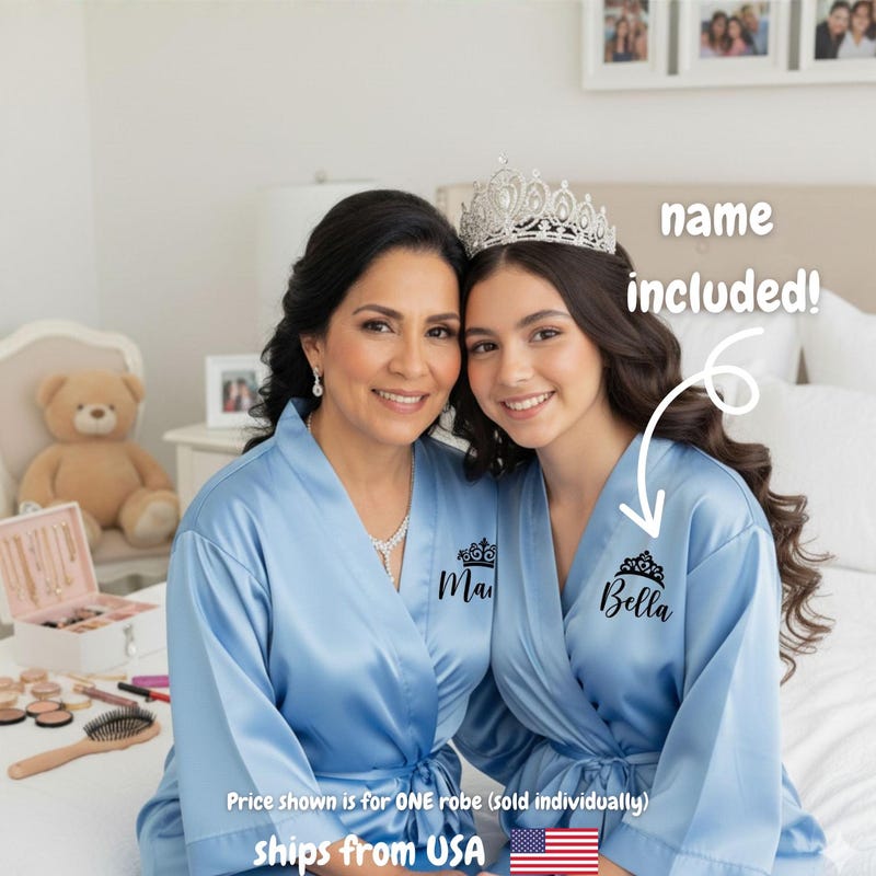 Custom Satin Robe Glitter - Etsy