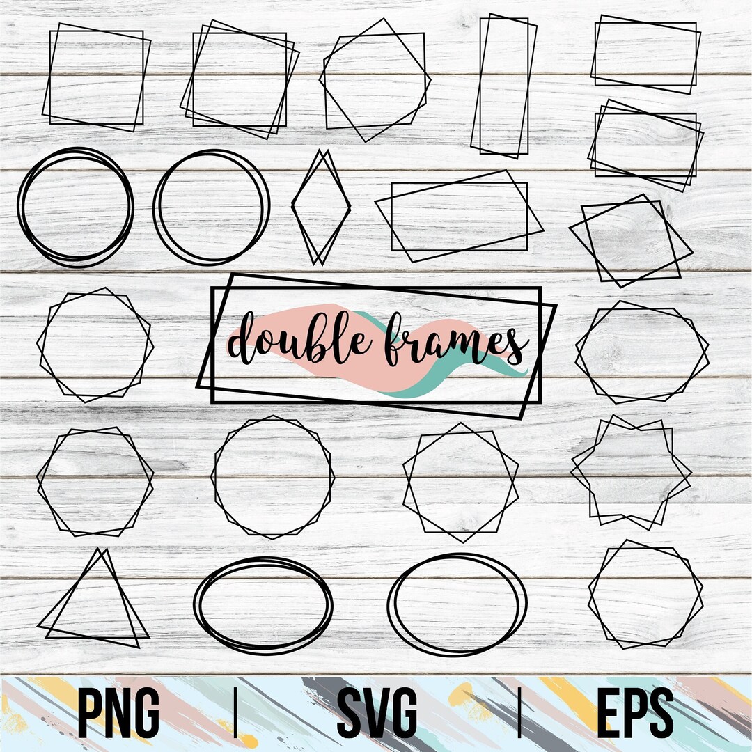 Double Frames SVG | Frames Svg Bundle | Fancy Frames Svg | Cut File ...
