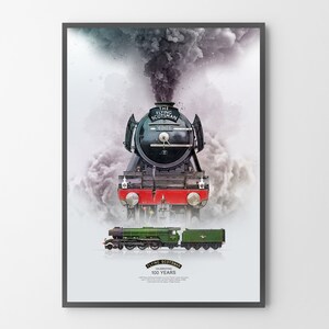 Flying Scotsman Train Poster Print Wall Art Illustration unframed ...
