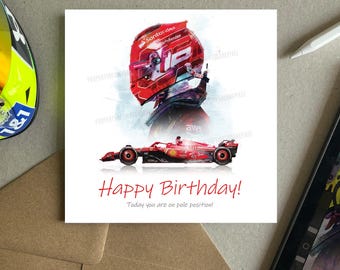 Charles Leclerc F1 Formula 1 Birthday Card Racing Gift Ideas Funny ...
