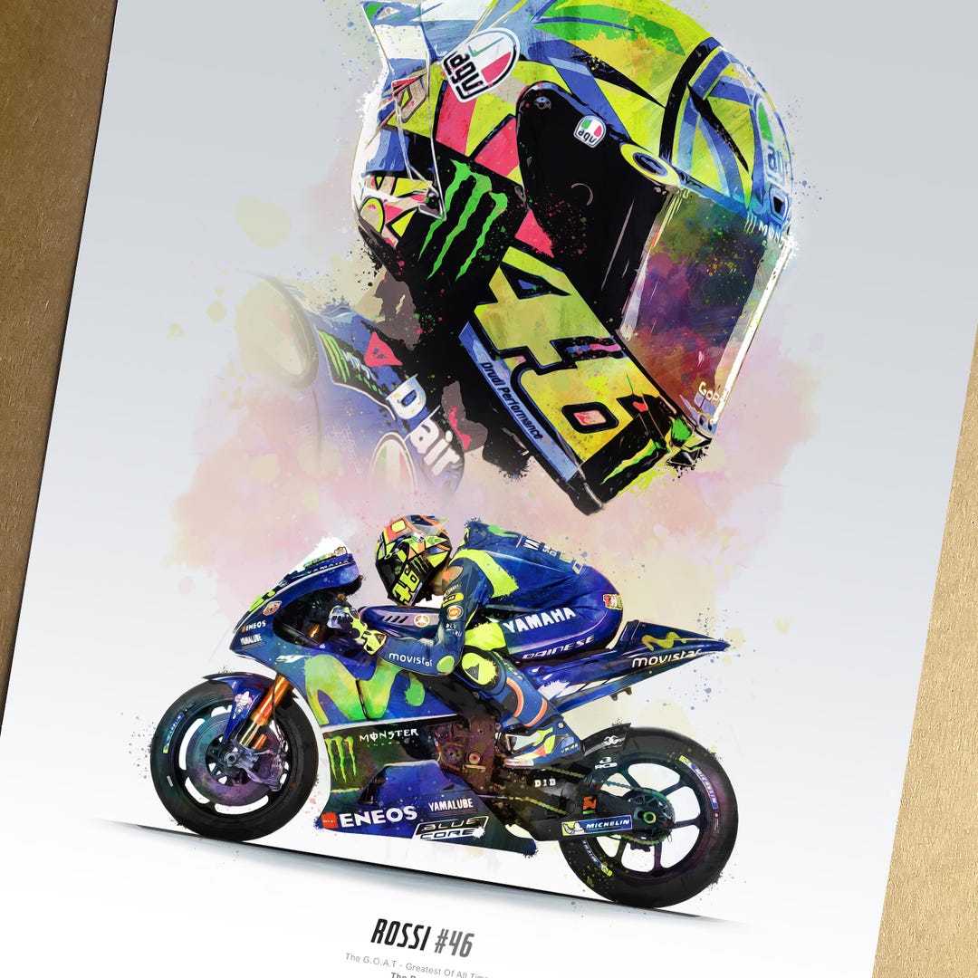 Valentino Rossi Poster Motogp Print Valentino Rossi Wall Art Print Gift ...