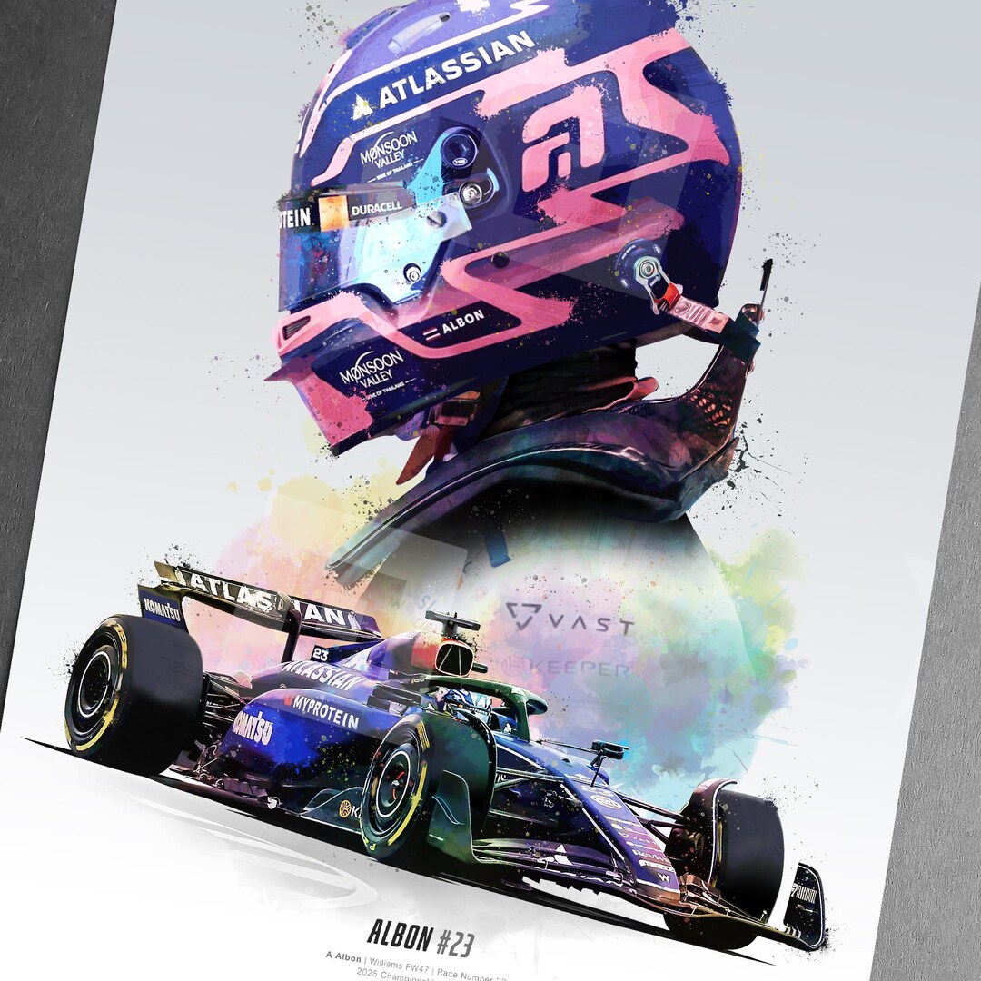 Alex Albon Poster 2025 Williams Car Print Alex Albon Wall Art Birthday ...