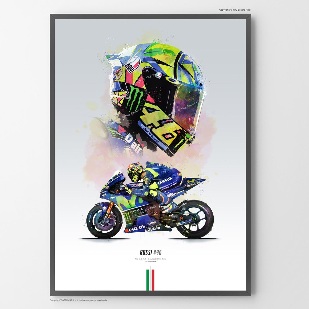 Valentino Rossi Poster, Motogp Poster, Valentino Rossi Print, Motogp ...